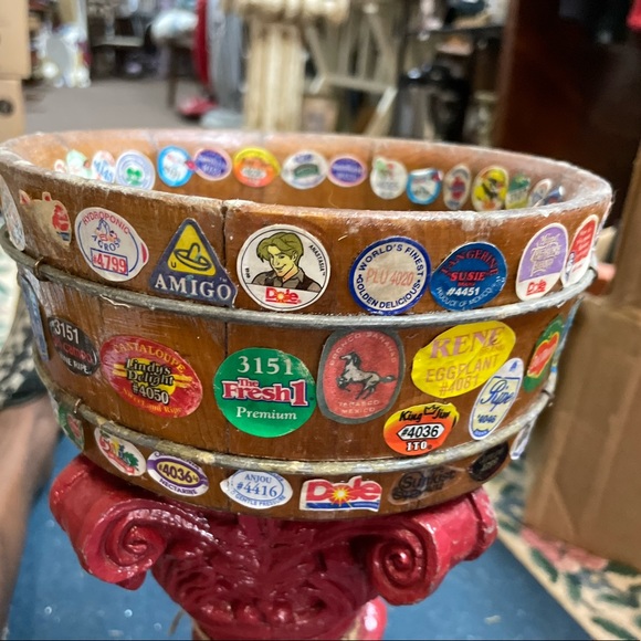 Accents | Vintage Dole Sticker Collection On 8 Wood Bowl | Poshmark